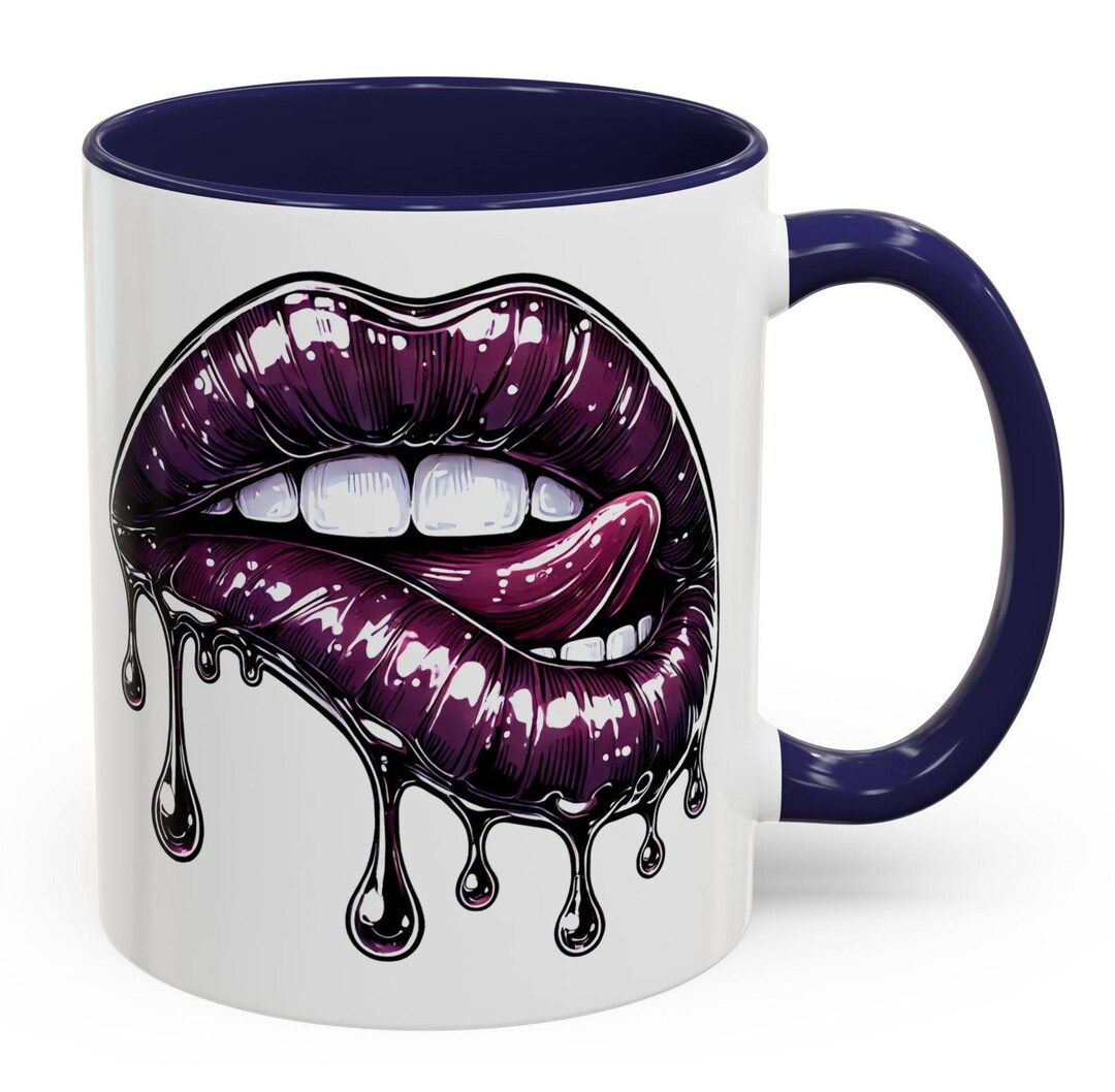 Glossy Dripping Lips Mug - Trendy Aesthetic Coffee/tea Cup - Sexy ...
