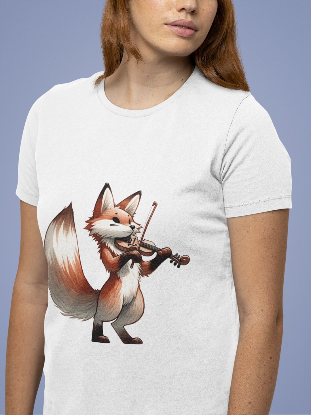Anthropomorphic Violinist Fox T-shirt Unisex Graphic Tee Top Music ...