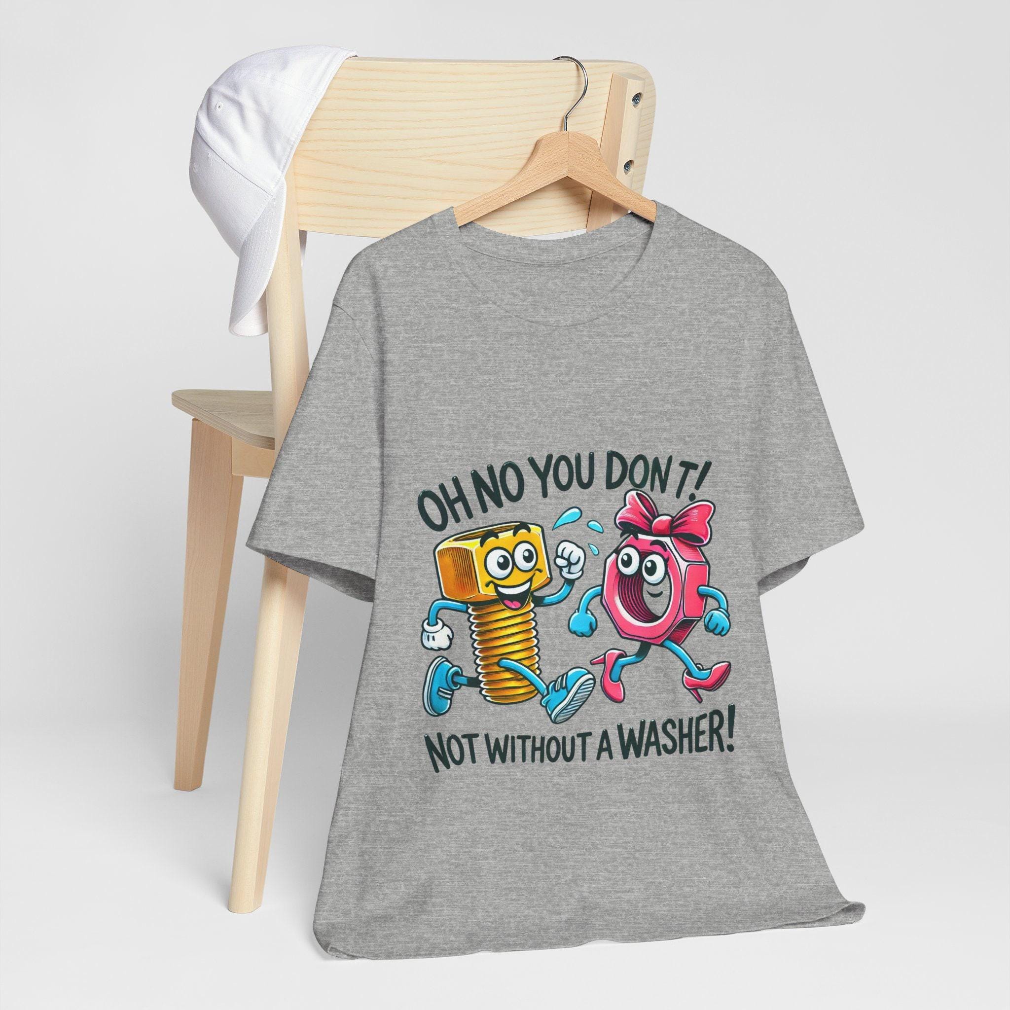 Funny Bolt and Nut Running T-shirt - Unisex Humor Tee With Washer - Pun ...