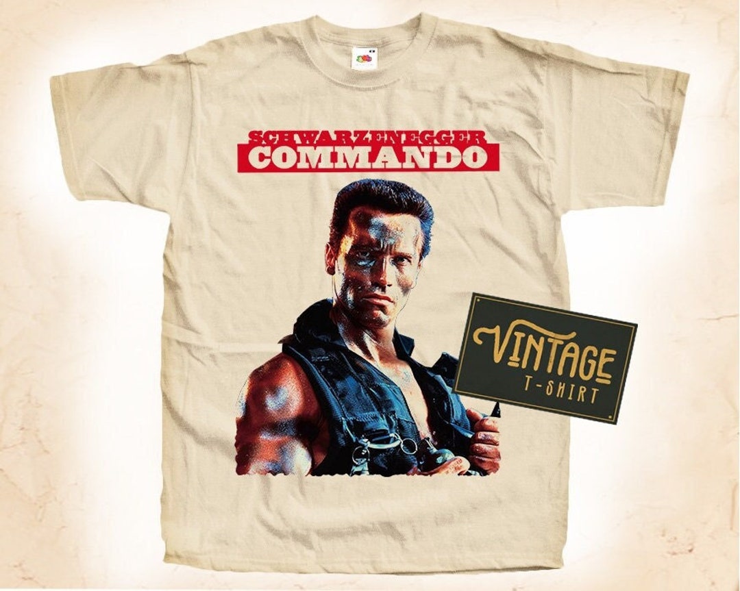 Commando V1 Tshirt Vintage Natural Color Men's Tshirt DTG Digital Print ...
