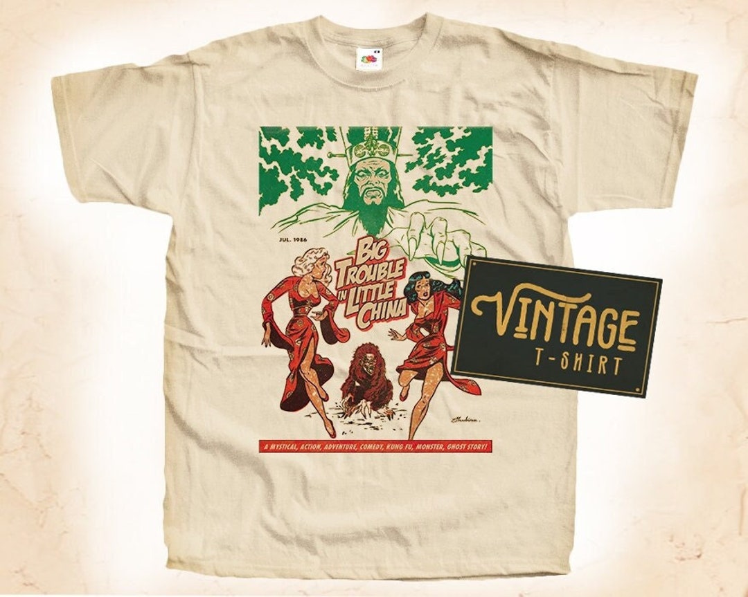 Big Trouble in Little China Tshirt Vintage Natural Color Men's Tshirt ...