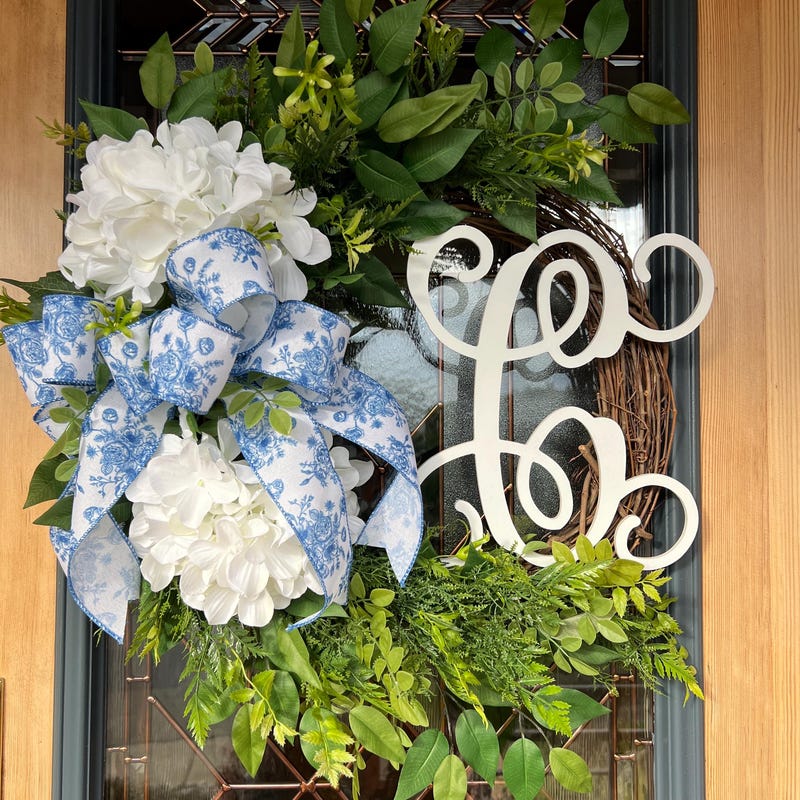 Monogram Door Wreath - Etsy