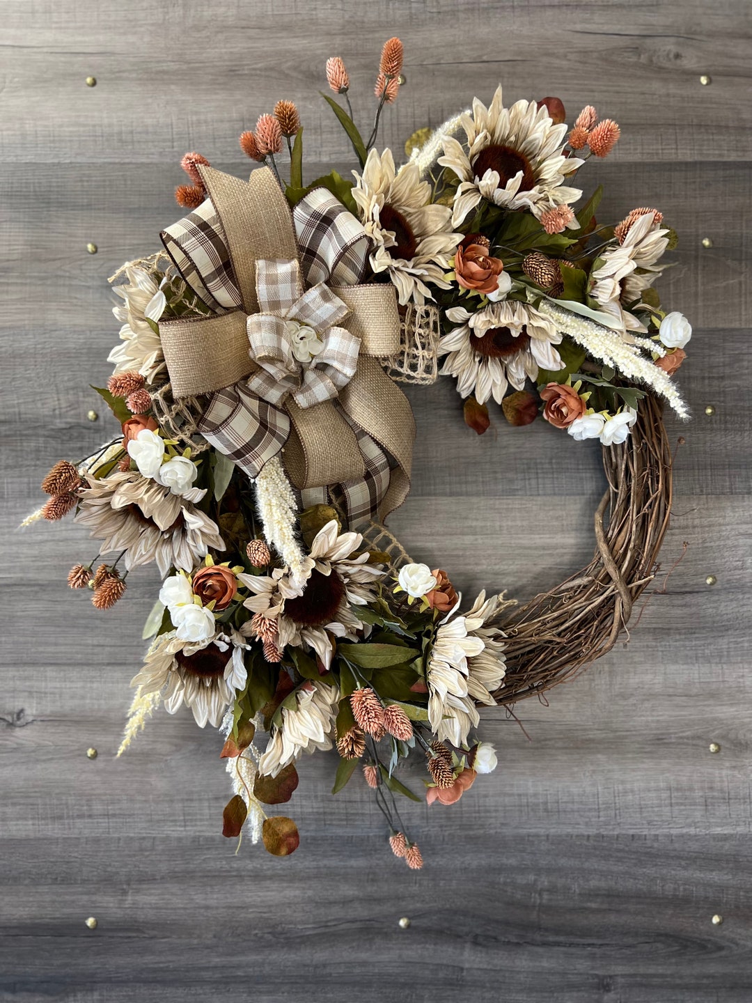Fall Front Door Wreath, Fall Grapevine Door Wreath, Fall Wall Decor ...