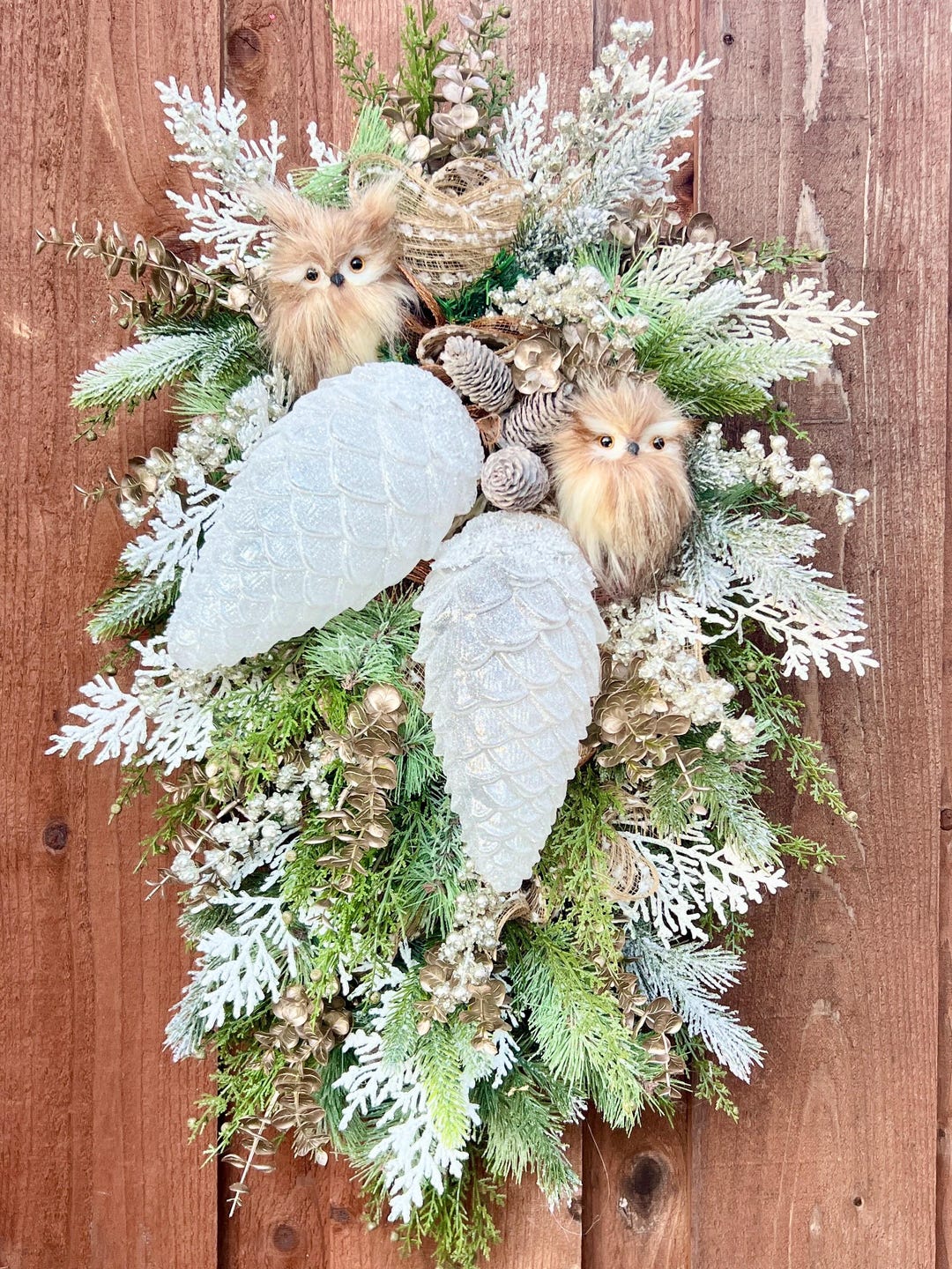 Winter Pine Swag, Pinecone Winter Swag, Winter Door Decor, Winter ...
