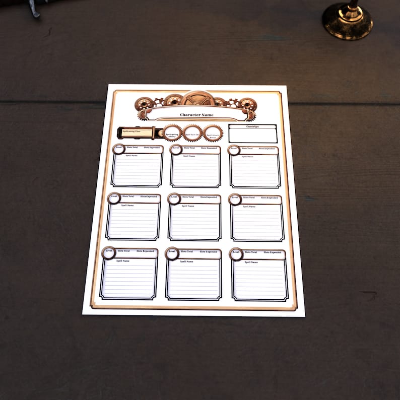 Steampunk Dnd Character Sheet: 5th Edition RPG (3-page PDF) - Etsy