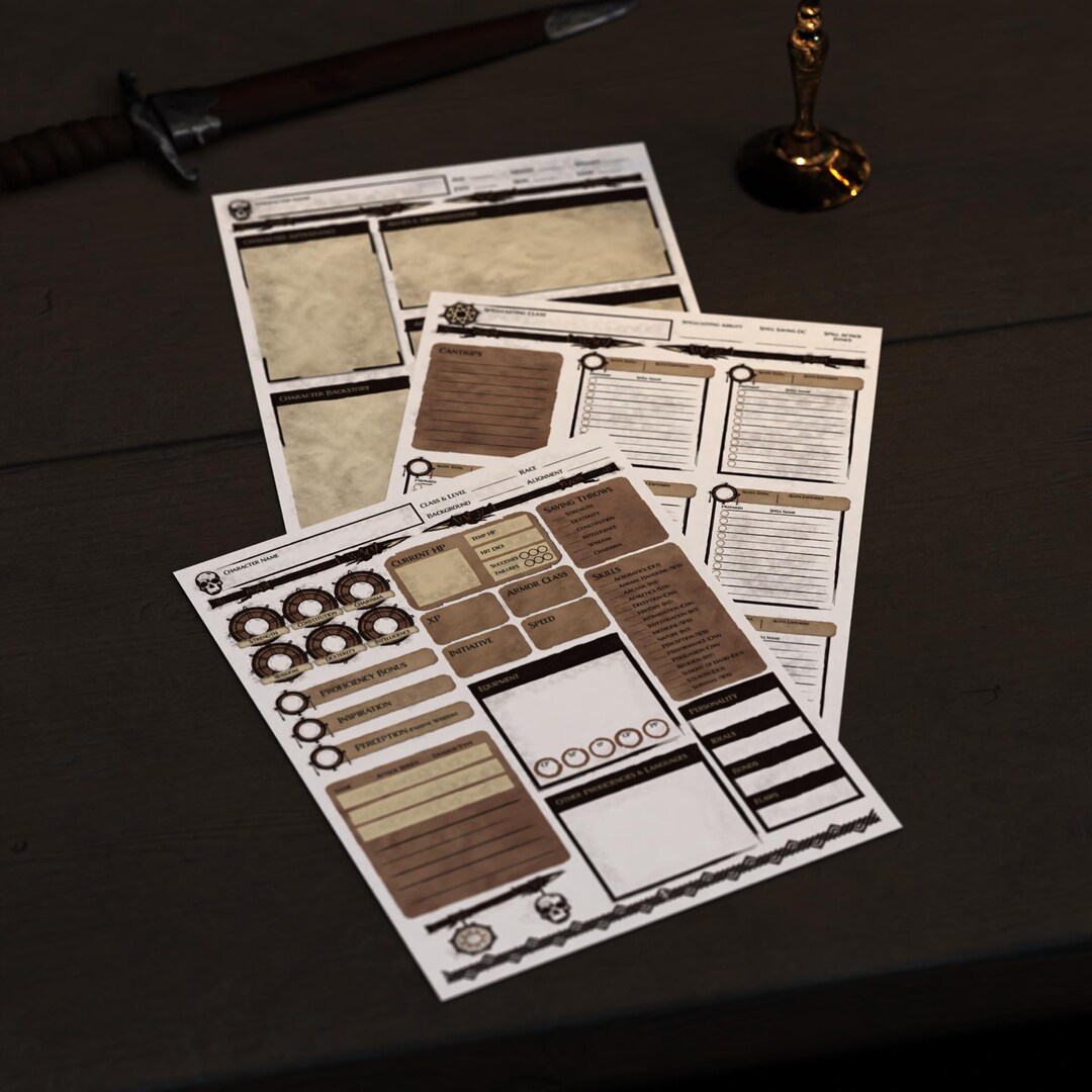 Barbarian D&D Character Sheets: Tribal RPG Game Planner (PDF) - Etsy