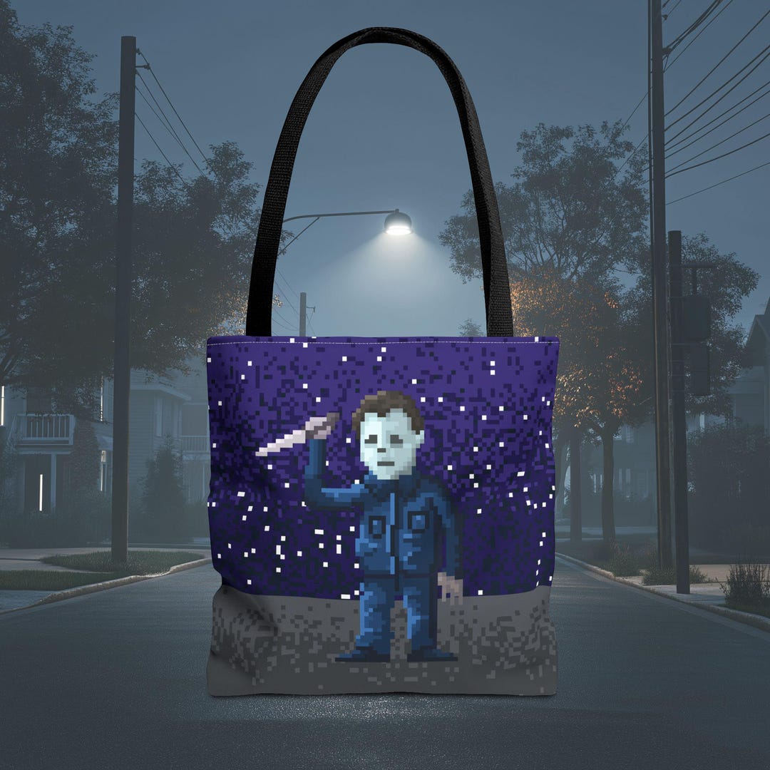 Pixel Art Masked Slasher Tote Bag Durable Polyester, Custom-printed - Etsy
