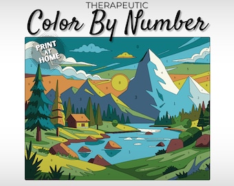 Color by Number: Therapeutic Printable Cat Coloring Page PDF Instant ...
