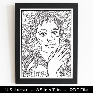 Therapeutic Mindful Coloring Page Set: 30 Printable Black Women ...