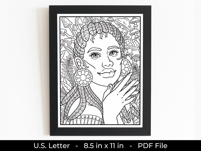 Therapeutic Mindful Coloring Page Set: 30 Printable Black Women ...