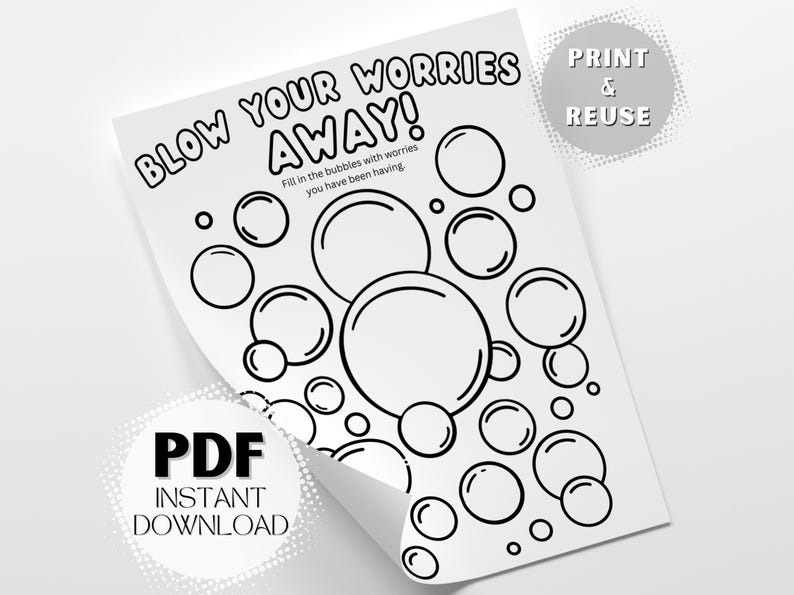 Kids Anxiety Worksheet: Printable Mental Health Activity for Emotional ...
