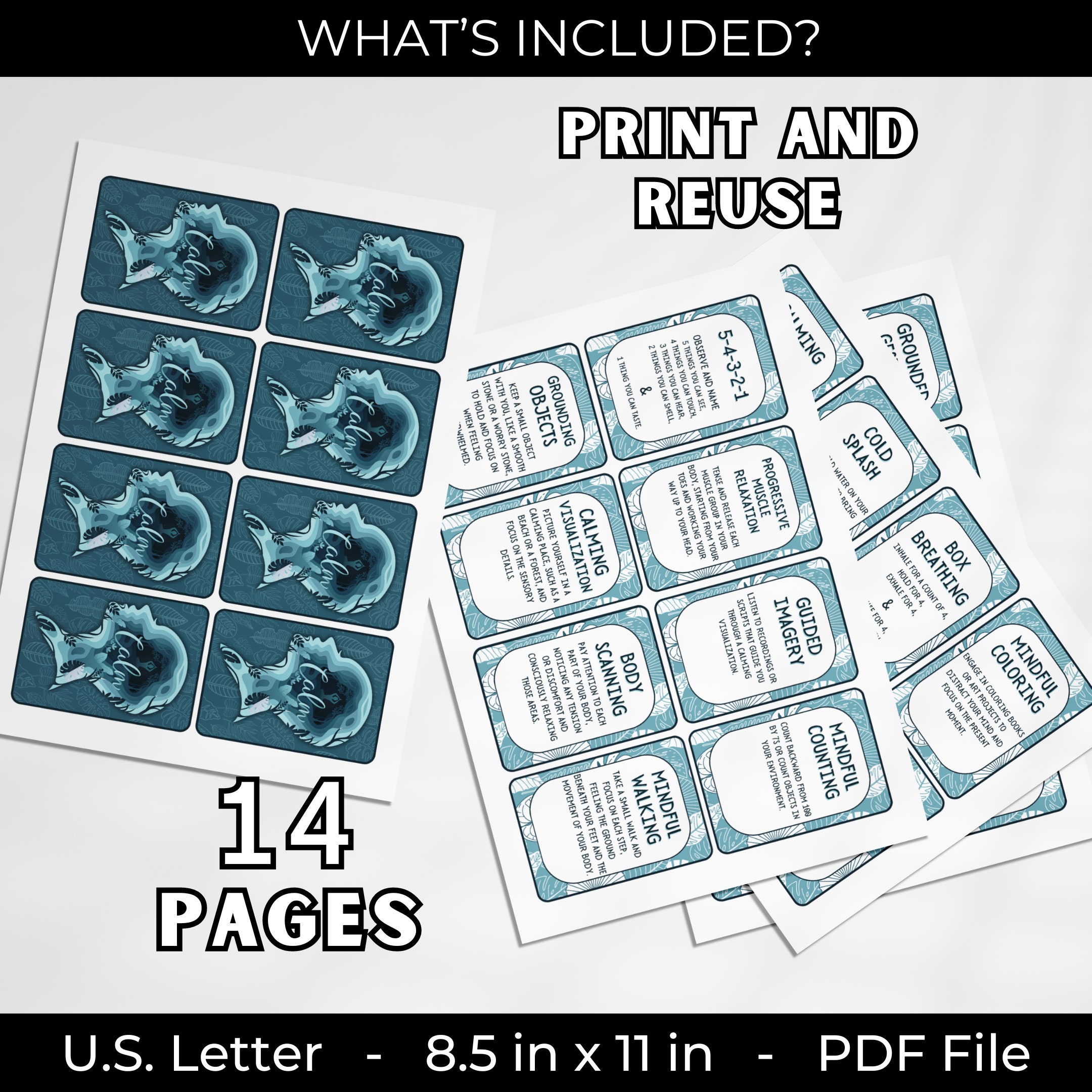 Calm Cards: 52+ Printable Grounding & Mindfulness Playing Cards to Help ...