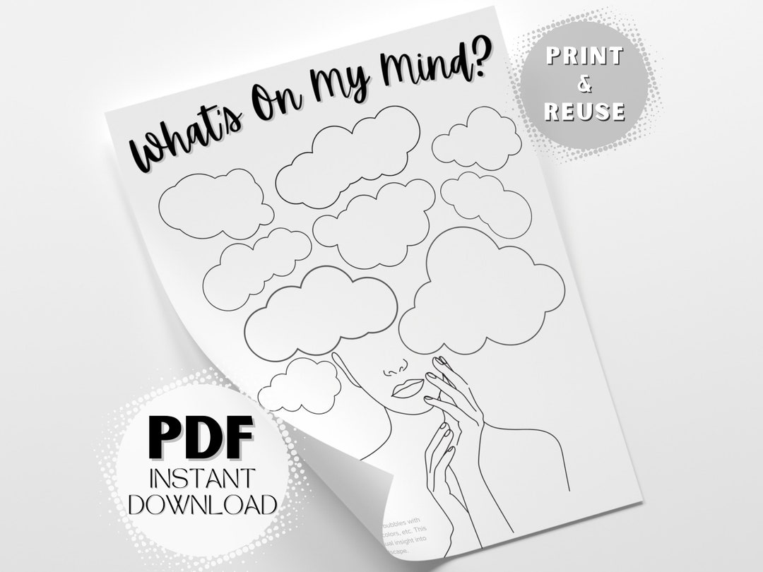What's on My Mind Art Therapy Worksheet: Printable and Reusable PDF ...