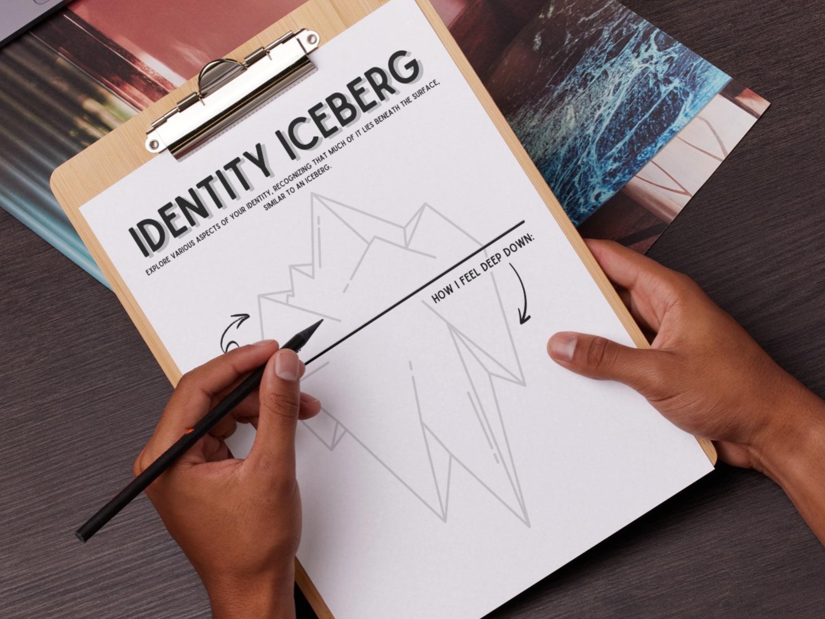 Identity Iceberg Worksheet: Printable Mental Health PDF for Greater ...