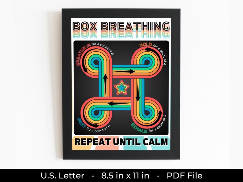 Box Breathing Poster: Printable Classroom & Office Poster for Building ...