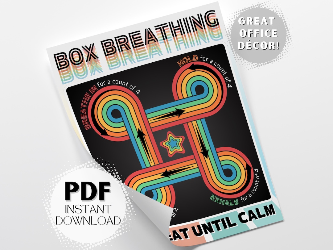 Box Breathing Poster: Printable Classroom & Office Poster for Building ...