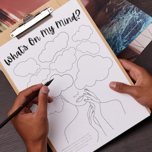 What's on My Mind Art Therapy Worksheet: Printable and Reusable PDF ...