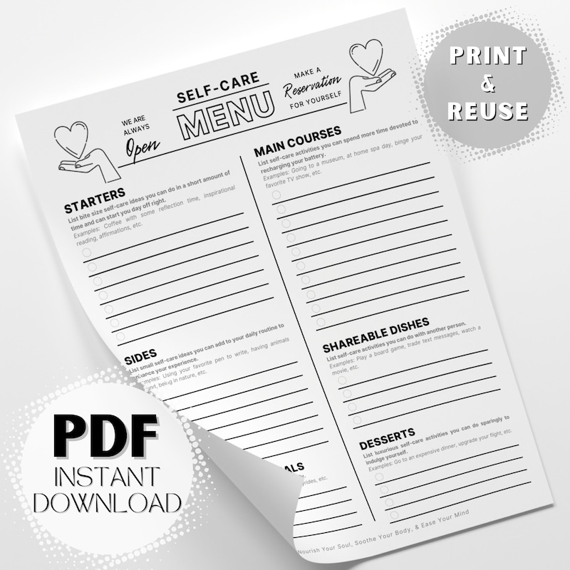 Self Care Tracker - Etsy