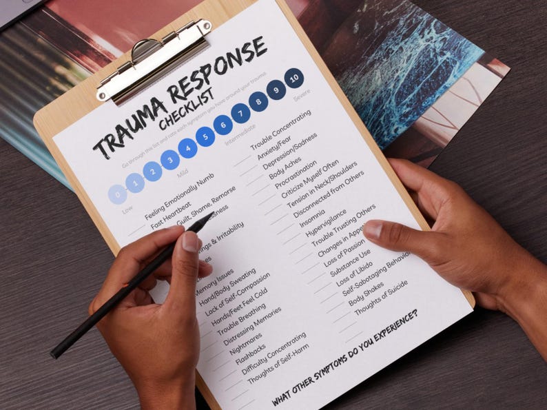 Trauma Response Checklist: Colorful Worksheet for Greater Emotional ...