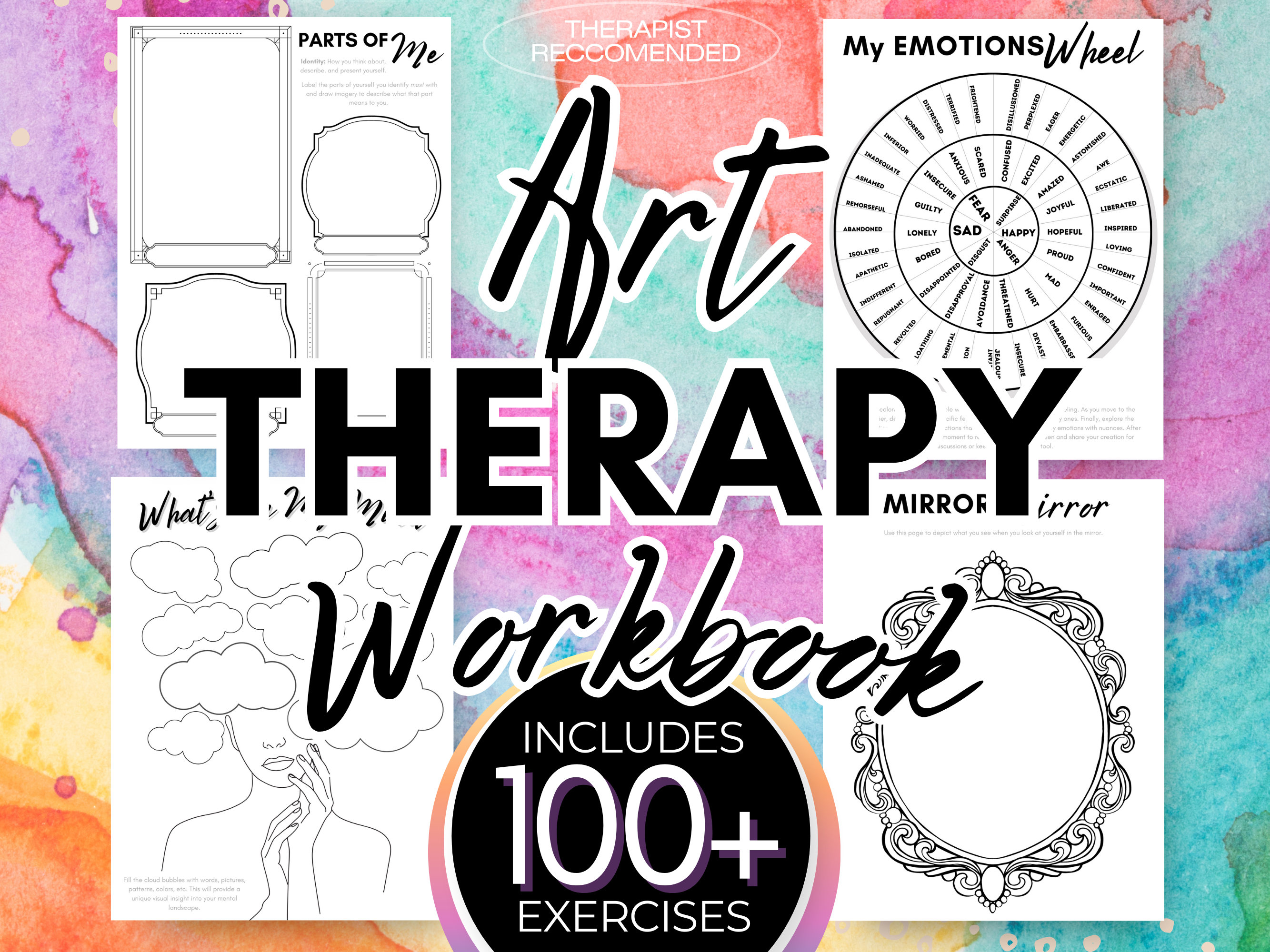 Art Therapy Workbook: Includes 100+ Therapeutic Art-based Interventions ...