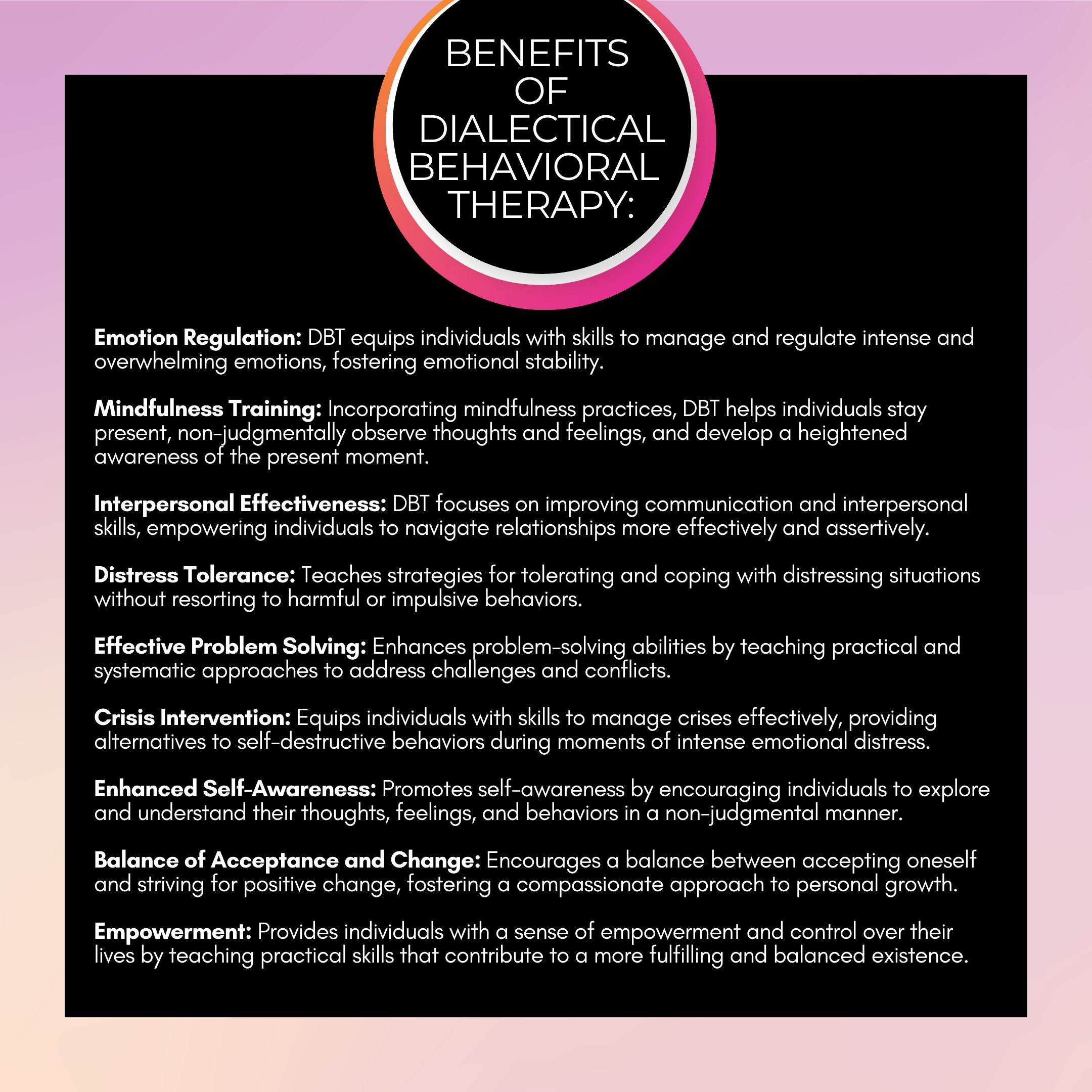 Dialectical Behavioral Therapy Workbook 50 Pages of Worksheets and ...