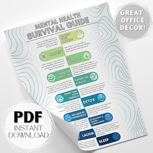 Mental Health Survival Guide Infographic Poster for Stress Reduction ...