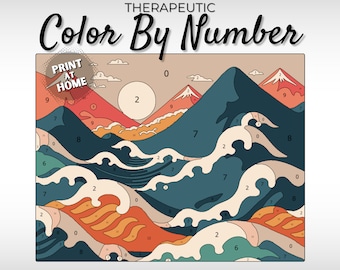 Color by Number: Therapeutic Printable Dog Coloring Page PDF Instant ...