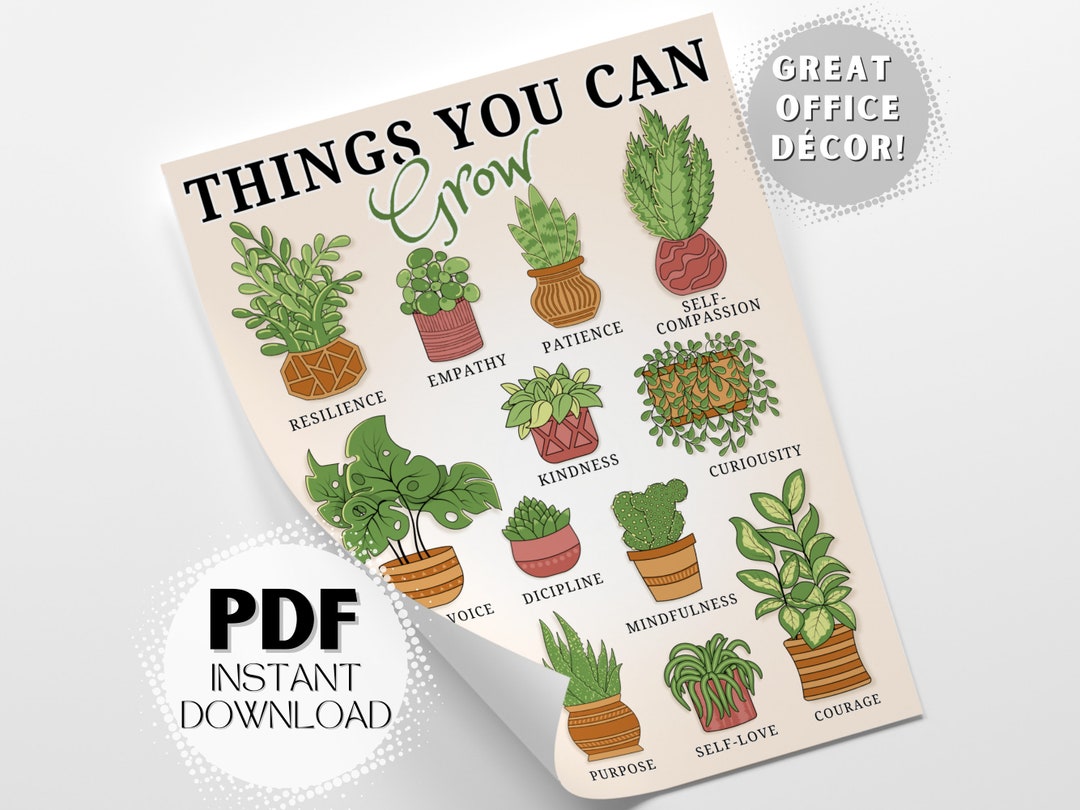 Things You Can Grow Poster: Printable PDF Instant Digital Download for ...