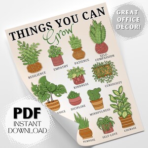 Things You Can Grow Poster: Printable PDF Instant Digital Download for ...