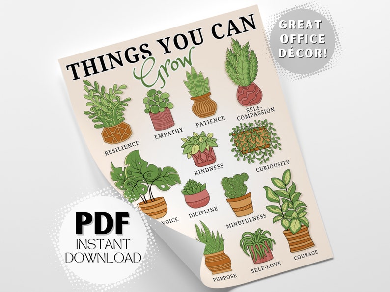 Things You Can Grow Poster: Printable PDF Instant Digital Download for ...