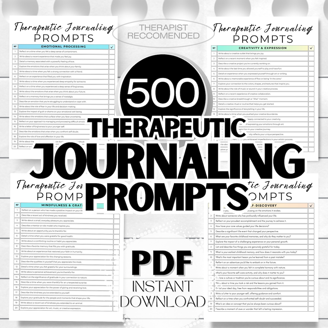 Therapeutic Journaling Prompts: 500 Short and Thoughtful Journal ...