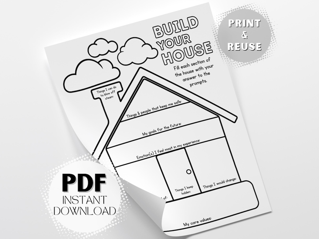 Kids Emotion House Worksheet: Therapeutic Exercise for Greater ...