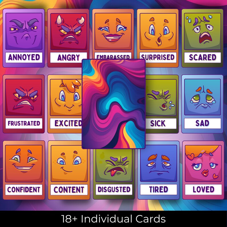 Emotional Identification Flash Cards: 18+ Individual Children's Therapy ...