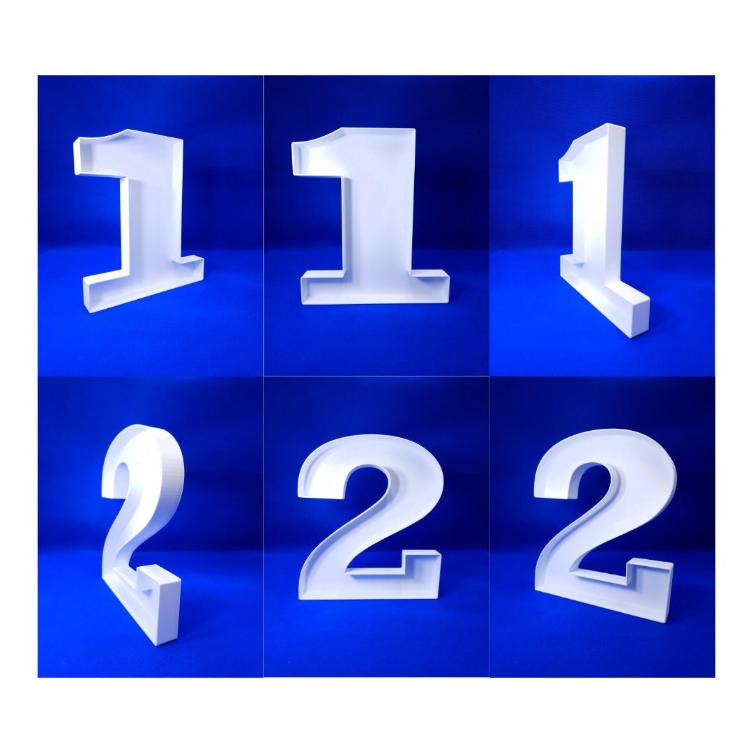 Premium Customisable 3D Printed Fillable Numbers Meticulously Crafted ...