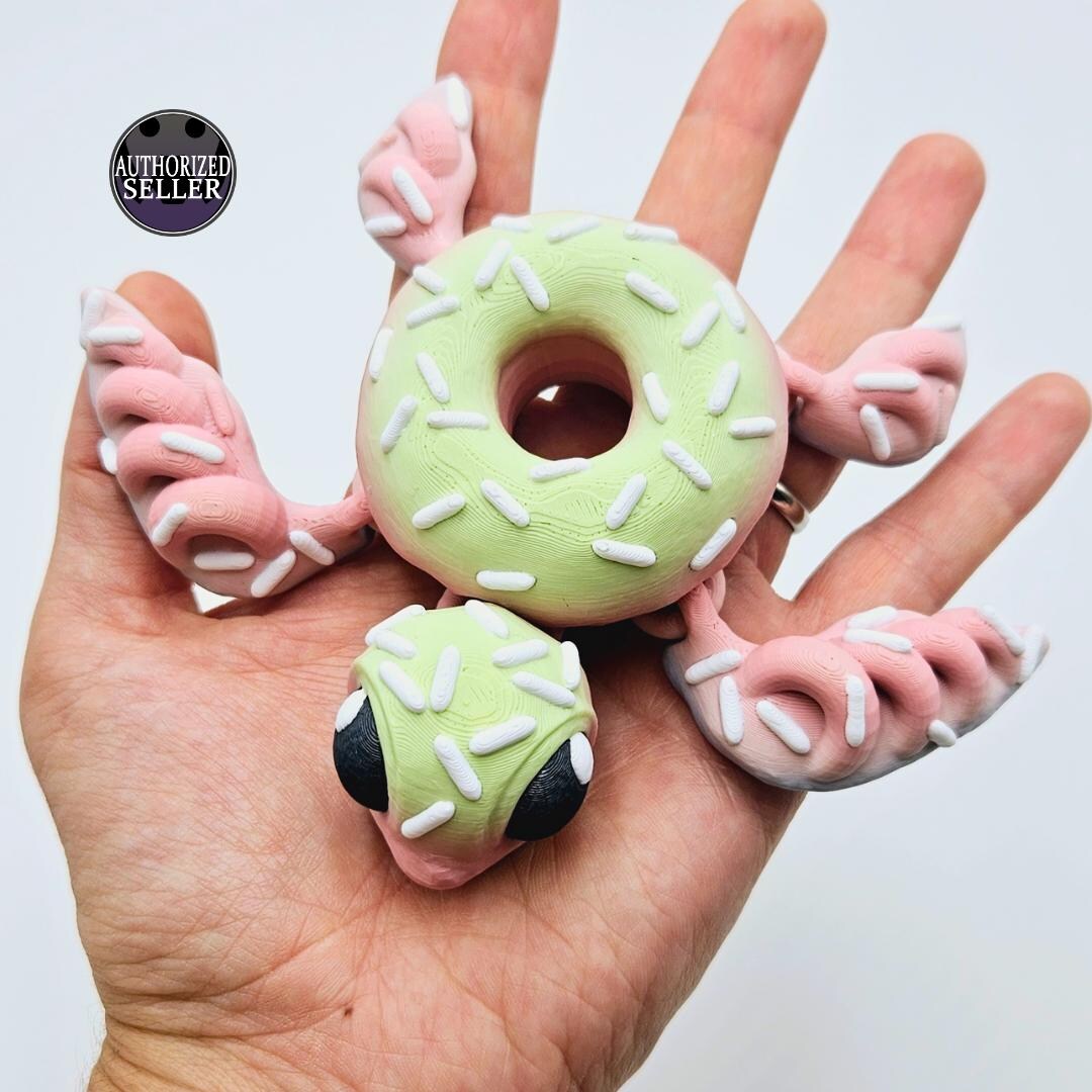 Super Adorable 3D Printed Donut Turtle (donurtle) - Articulating Limbs ...