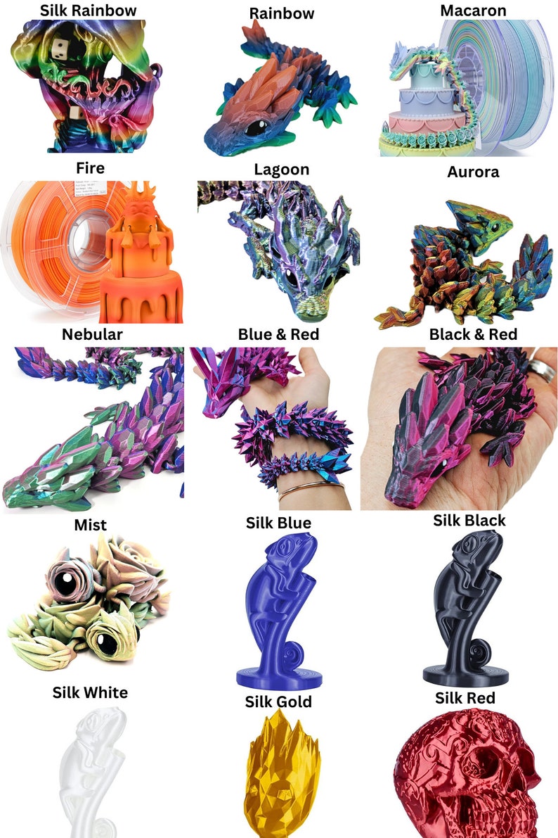 Articulated Rose Dragon Fidget Fidget Toy 3D Printed Articulating Home ...