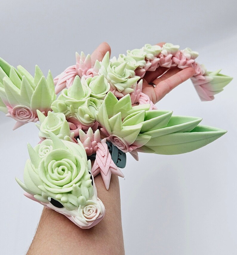 Articulated Winged Rose Dragon Fidget Fidget Toy 3D Printed ...