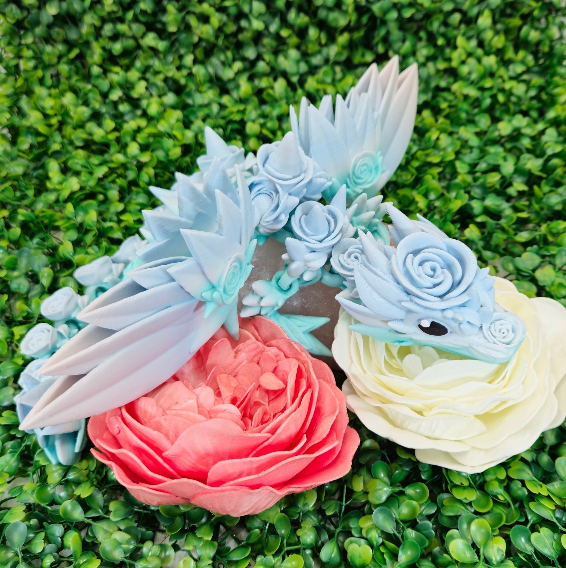 Articulated Winged Rose Dragon Fidget Fidget Toy 3D Printed ...