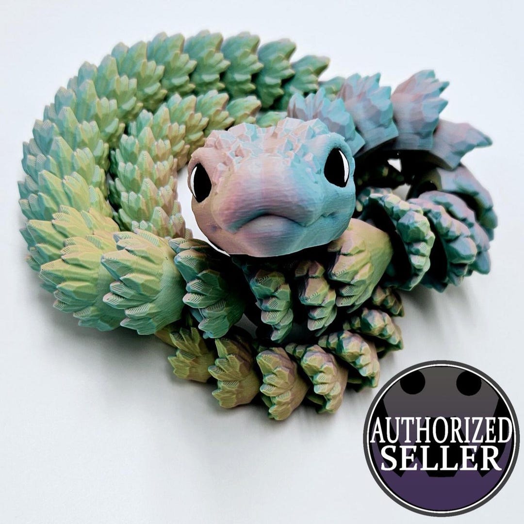 3D Printed Articulated Snake, Flexible Fidget Toy, Striking Slithery ...