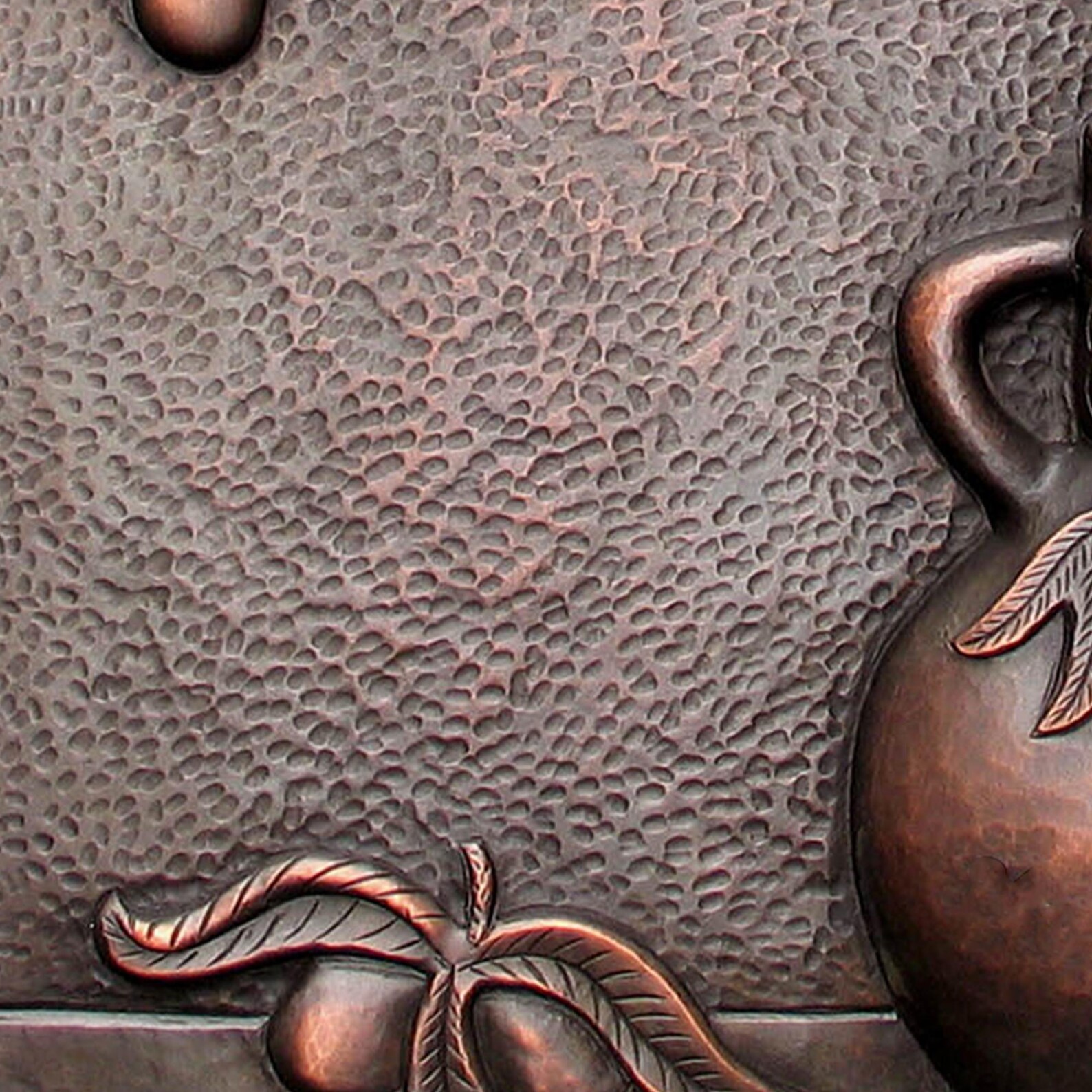 Hand-hammered Copper Backsplash With Gallipot Pattern, Decorative ...