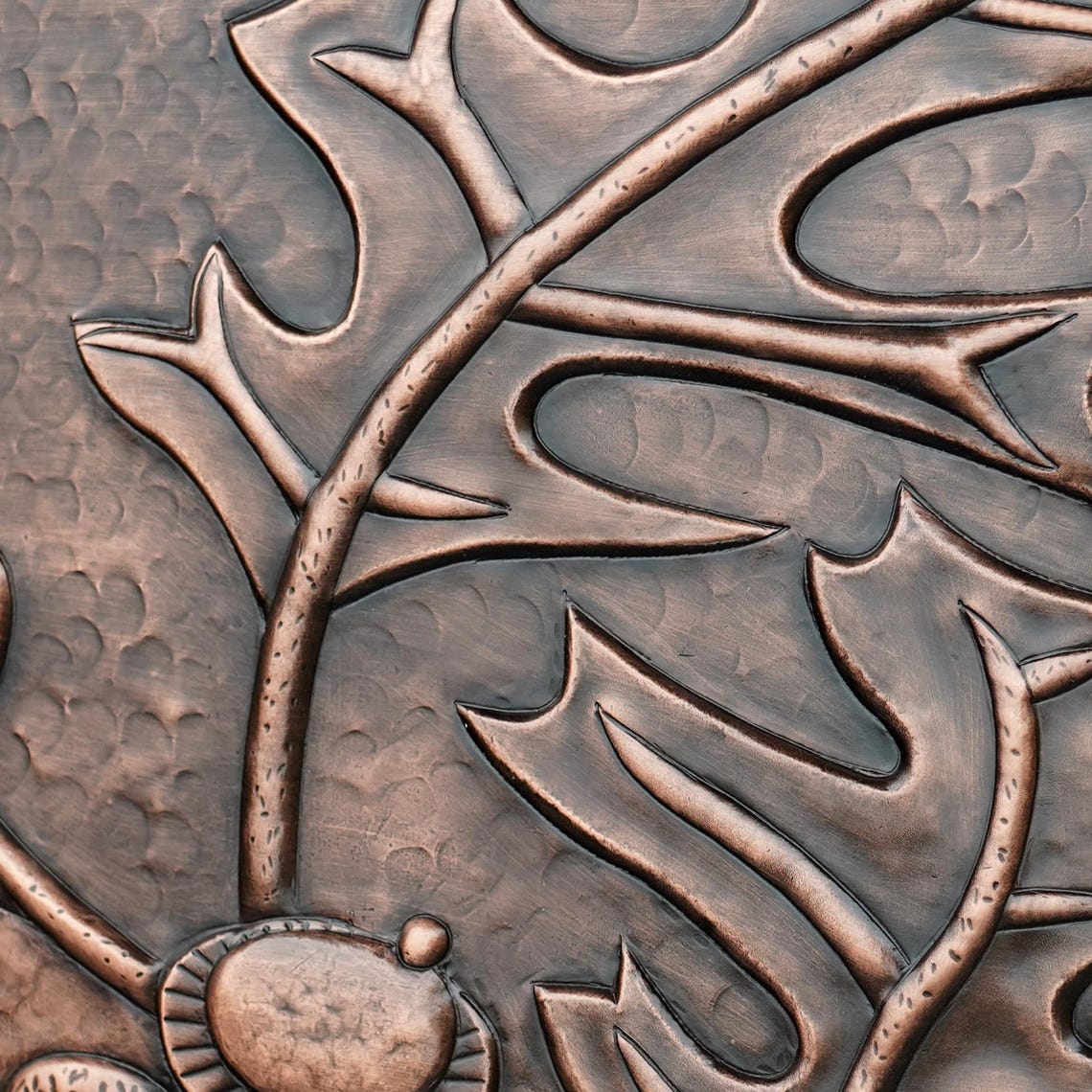 Hand-hammered Copper Backsplash, Pearl Mussels Design, Antique Finish ...