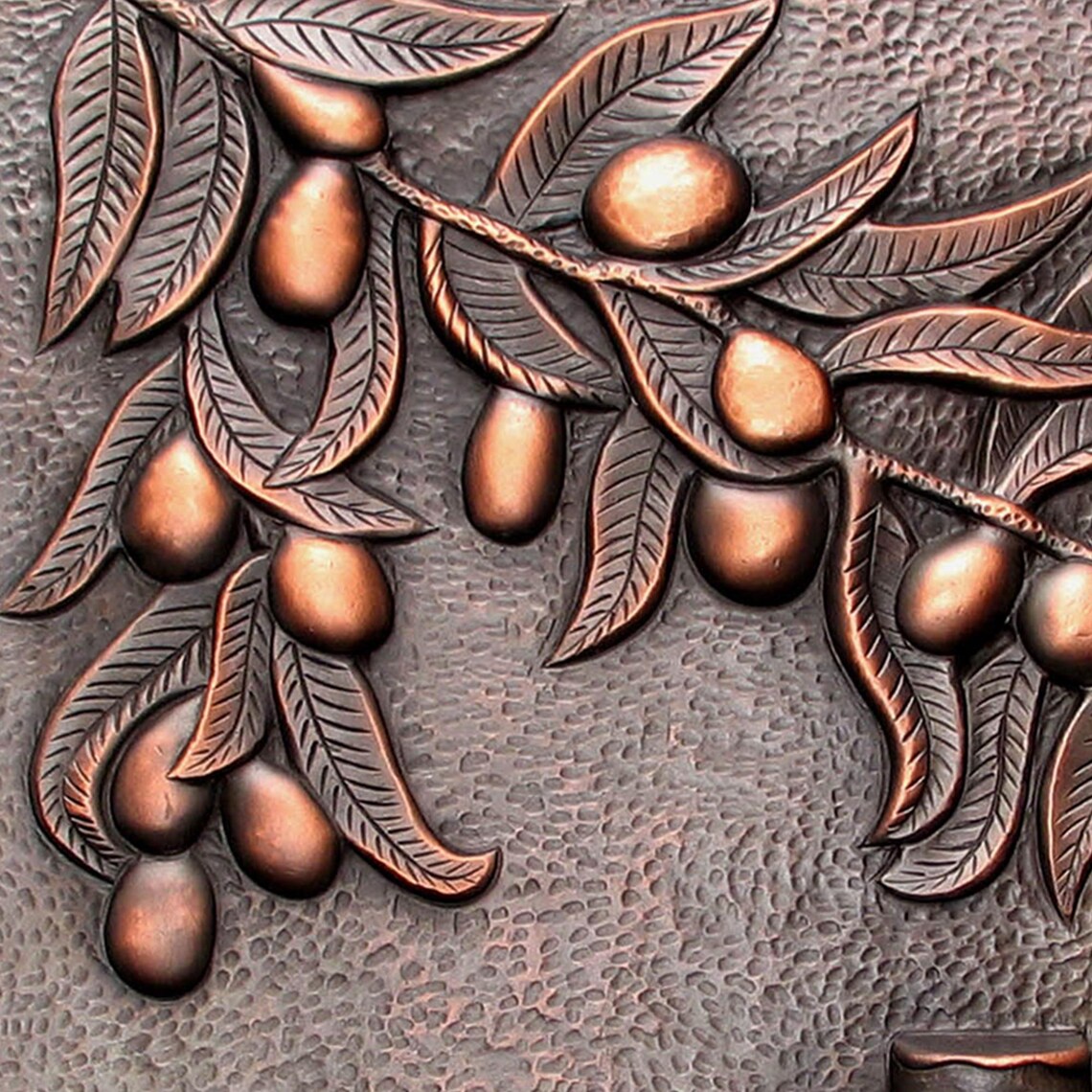 Hand-hammered Copper Backsplash With Gallipot Pattern, Decorative ...