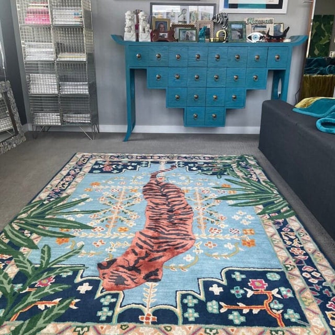 Tufted Bengal Tiger Rug Hand Tufted Rug Tufted Wool Rug Hand Tuft Rug ...