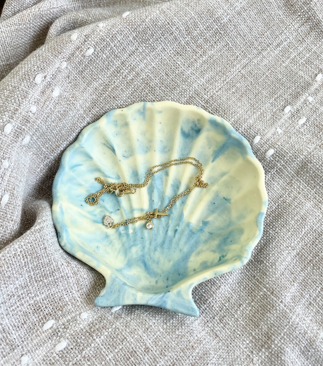 Shell Jewelry Trinket, Shell Concrete Jewelry Tray - Etsy