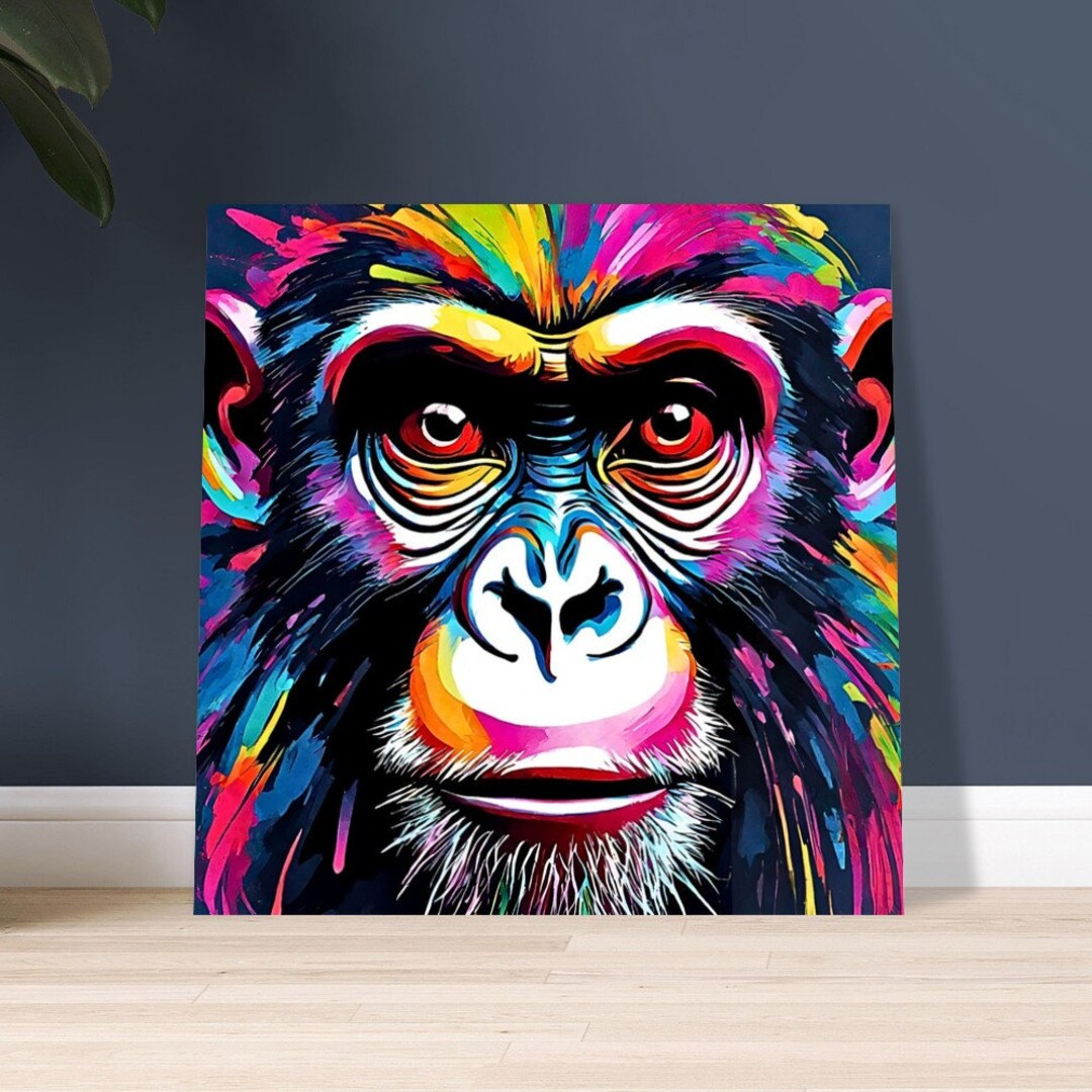 Colorful Poster Monkey / Monkey Head - Etsy