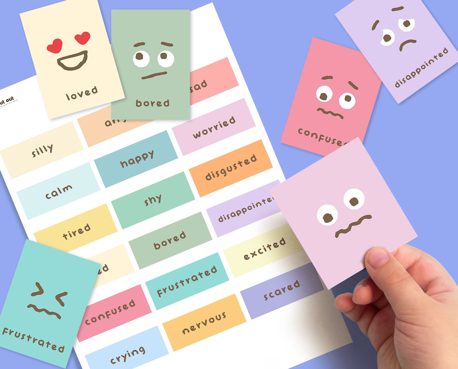 Emotions Flashcards for Kids - Toddlers Felling Children Flashcards ...