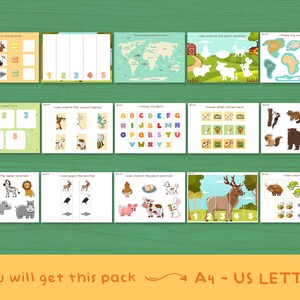Toddler Busy Book - Animal Theme - Printable Learning Binder - Kids ...