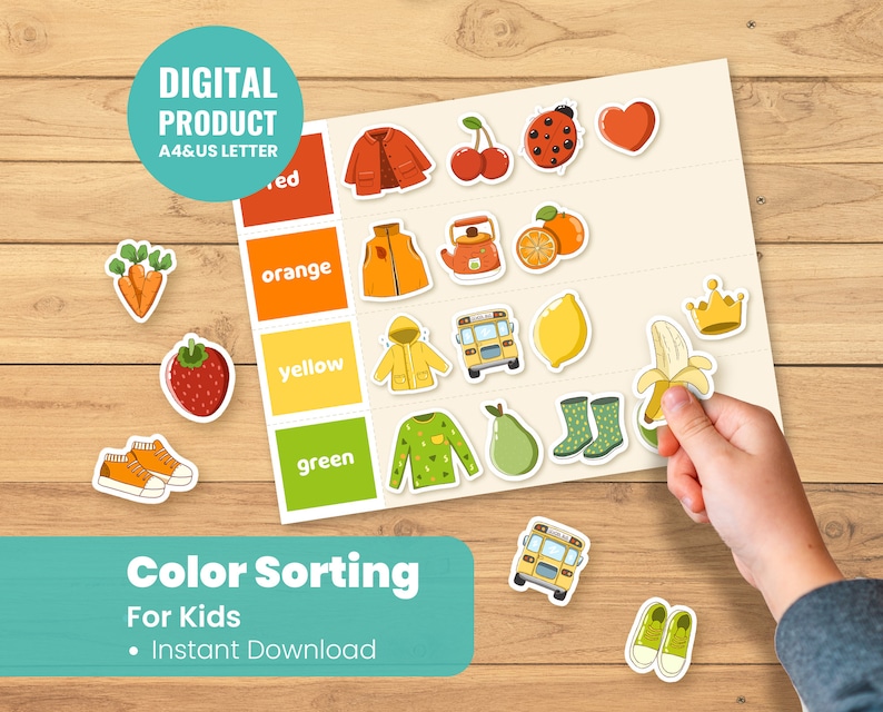 Color Sorting Activities Color Matching Games Toddler Busy Book ...