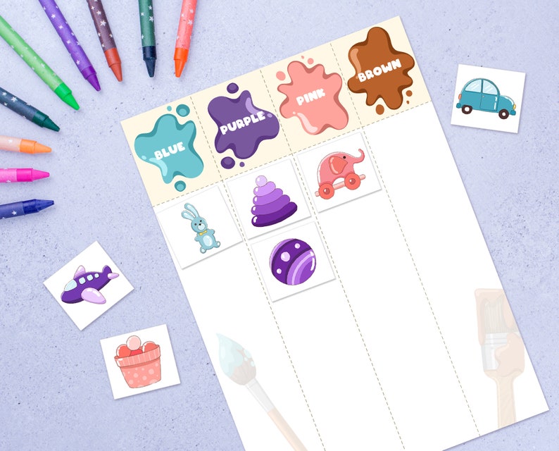 Color Sorting Activities Color Matching Games - Toddler Busy Book ...