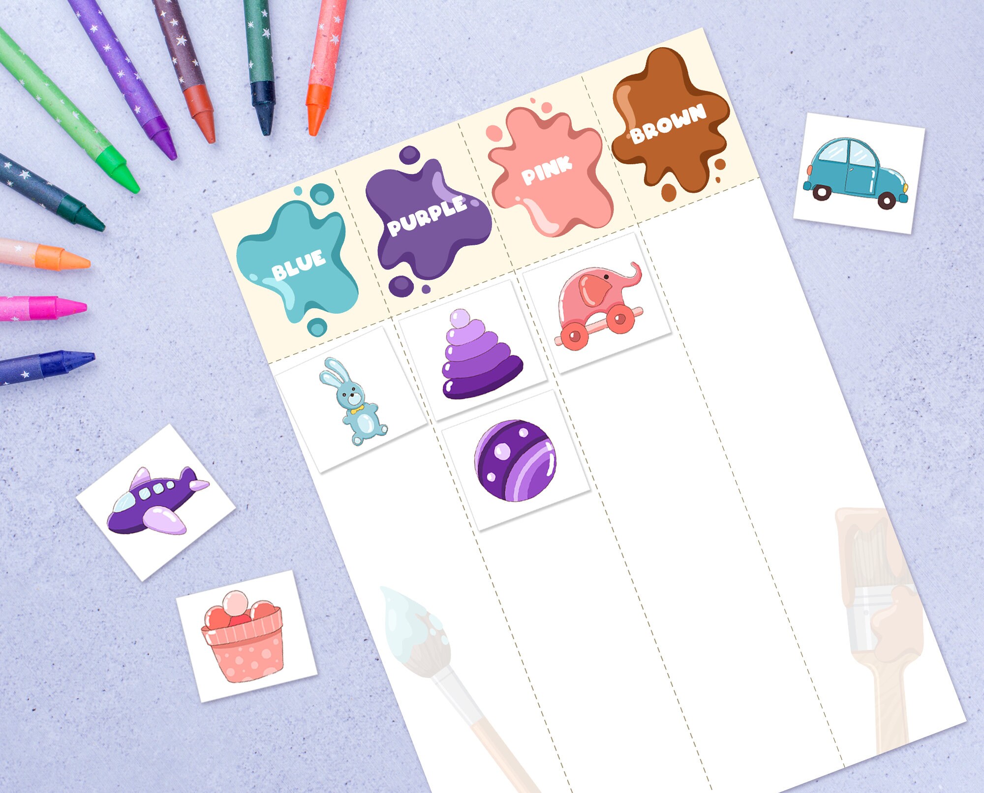 Color Sorting Activities Color Matching Games - Toddler Busy Book ...